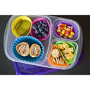 Pantry Elements Silicone Cupcake Liners for Baking and Bonus Gift Jar, Pack of 12 Reusable Muffin Liners Baking Cups Molds for Baking, Bento Lunch Box Accessories, Moldes de Silicona Para Reposteria