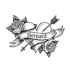 Personalized heart temporary tattoo | Fake removable customized tattoos design | Add text to temp tatoo. Last 2-5 days & go on with water. Custom Decal Removeable party supplies sticker decals