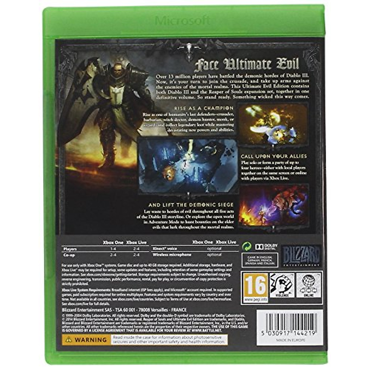 Xbox1 diablo iii : reaper of souls - ultimate evil edition (eu)