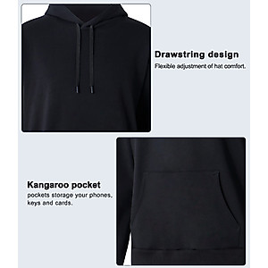 THE GYM PEOPLE Men's Hoodie, 609 Black(Fleece Lined), X-Large