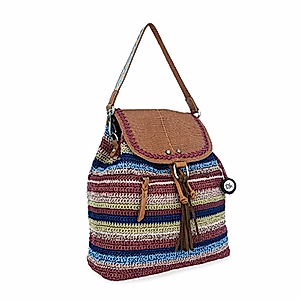 The Sak Avalon Backpack in Crochet, Convertible Straps, Mahogany