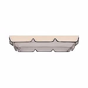 Swing Canopy Replacement Cover and Swing Top Cover 65''x45 Waterproof 3 Seater Swing Awning Canopy Cover Garden Outdoor Patio Swing Sun Shade Cover Replacement Outdoor Furniture, Beige