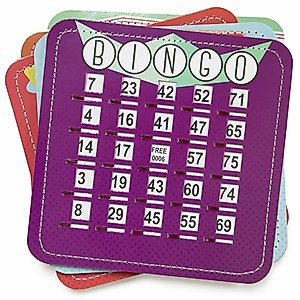 25-Pack EZ Clear 7" Shutter Bingo Cards with Fingertip Quick Clear Shutter Slide - Easy to Read Large Numbers