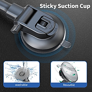 OQTIQ Tablet Holder for Car Dashboard Windshield Car Tablet Mount for Truck Strong Suction Cup Flexible Gooseneck Compatible with iPad Pro, Air, Mini, Galaxy, Fire, 4.7-13" Tablets, and 4-7" Phones