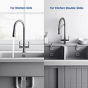 iFealClear 2 Pack 1-1/2" P-Trap Pipe, Flexible Sink Drain Pipe with 2 Rubber Sealing Rings, Flexible Drain Pipe Expandable 11"-34.5" P Trap Tubing Pipe for Kitchen Sink & Garbage Disposal, Gray