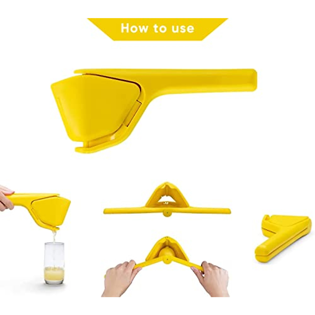 Lemon Squeezer, Lemon Juicer Hand Lime Squeezer, Nicehelper Large Manual Citrus Press That Folds Flat for Space, Ergonomic Design with Sideways Pivot, Easy to Use, for Lemon, Lime, Cirtus, Fruit