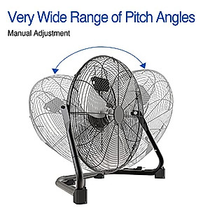 SKINNYBUNNY 20 Inch 3-Speed High Velocity Heavy Duty Metal Industrial Floor Fans Quiet for Home, Commercial, Residential, and Greenhouse Use, Outdoor/Indoor, Black, 20"