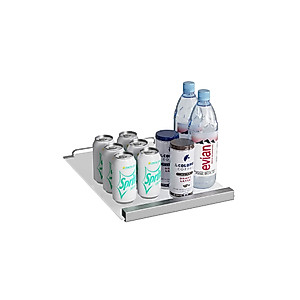 Avallon ABR151BLSS 15 Inch Wide 86 Can Capacity Beverage Center with LED Lighting and Double Pane Glass