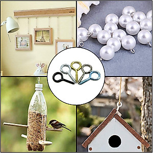 ECKJ 191pcs Screw Eyes Zinc Plated Metal Eye Hook Screw Self Tapping Screws Includes 9 Sizes Color Black