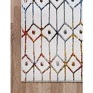 Rugs.com Lattice Trellis Collection Rug – 8' x 10' Multi Low-Pile Rug Perfect for Living Rooms, Large Dining Rooms, Open Floorplans