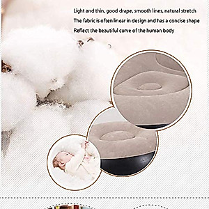 2-IN-1 Grey/Black Lounge Sofa Bed Set, Folding Portable Inflatable Lazy Flocking Recliner Chair with Footstool and Air Pump - Great for Pop Up Indoor and Outdoor Balcony, Backyard, Camping, Picnic, RV