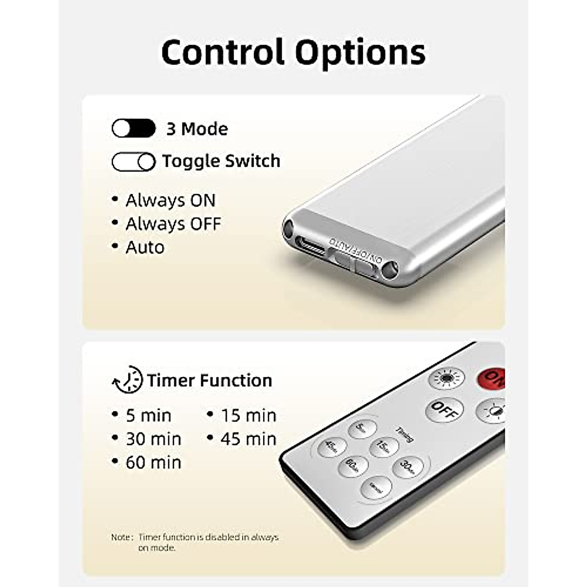 EZVALO Under Cabinet Lights, LED Closet Light Wireless USB Charging, Motion Sensor Lighting Indoor 5300K Dimmable Night Lights with Remote Control for Kitchen,Bedroom,Wardrobe,Hallway,Stairs (3 Pcs)