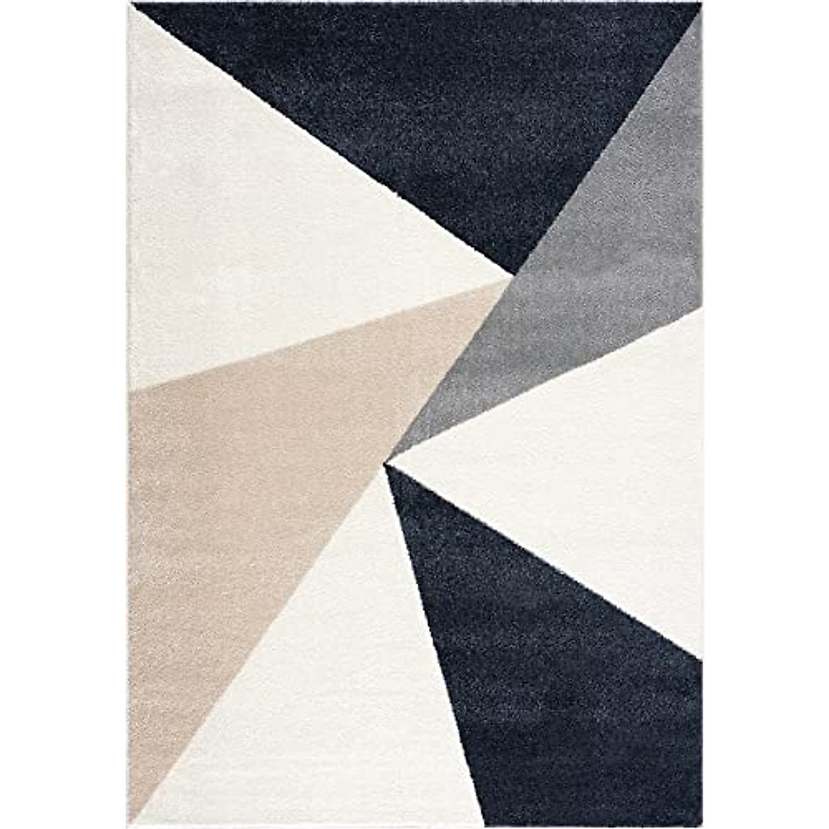 Abani Rugs Gray, Cream and Beige 6 ft. X 9 ft. Contemporary Rug. Repeated Triangles in Tones of Cream and Gray Inspired by mid-Century Design. Minimalistic Design Turkish Stain Resistant Area Rug.