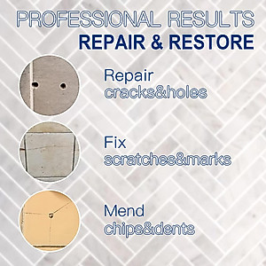 Tile Repair Kit, Ceramic Tile Repair Kit(White), Floor Cracked Tile Repair Filler - Quickly Fix Tile Chips, Cracks with Super Strong Adhesion for Porcelain, Ceramic, Acrylic, Fiberglass, Enamel