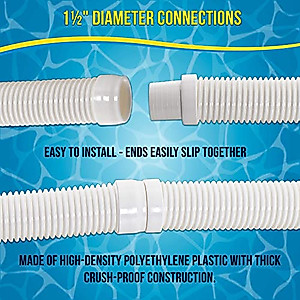 U.S. Pool Supply Professional 8 Piece Swimming Pool Vacuum Cleaner Hose Set - 40" Flexible Spiral Wound Connector Sections with 1.5" Male & Female Cuff Ends - Fits Most Brands of Automatic Cleaners