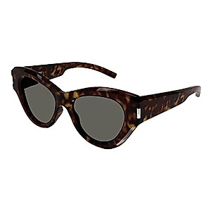 SAINT LAURENT Women's SL 506 Sunglasses, Havana-Havana-Grey, One Size