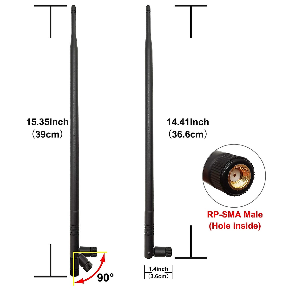 PS4 Antenna Upgrade Replacement Kit 10dBi 2.4GHz Long Range Extender BT WiFi Antenna + 10in U.FL to RP-SMA Cable for Mini PCIe Card + RP SMA Extension Cable 10ft