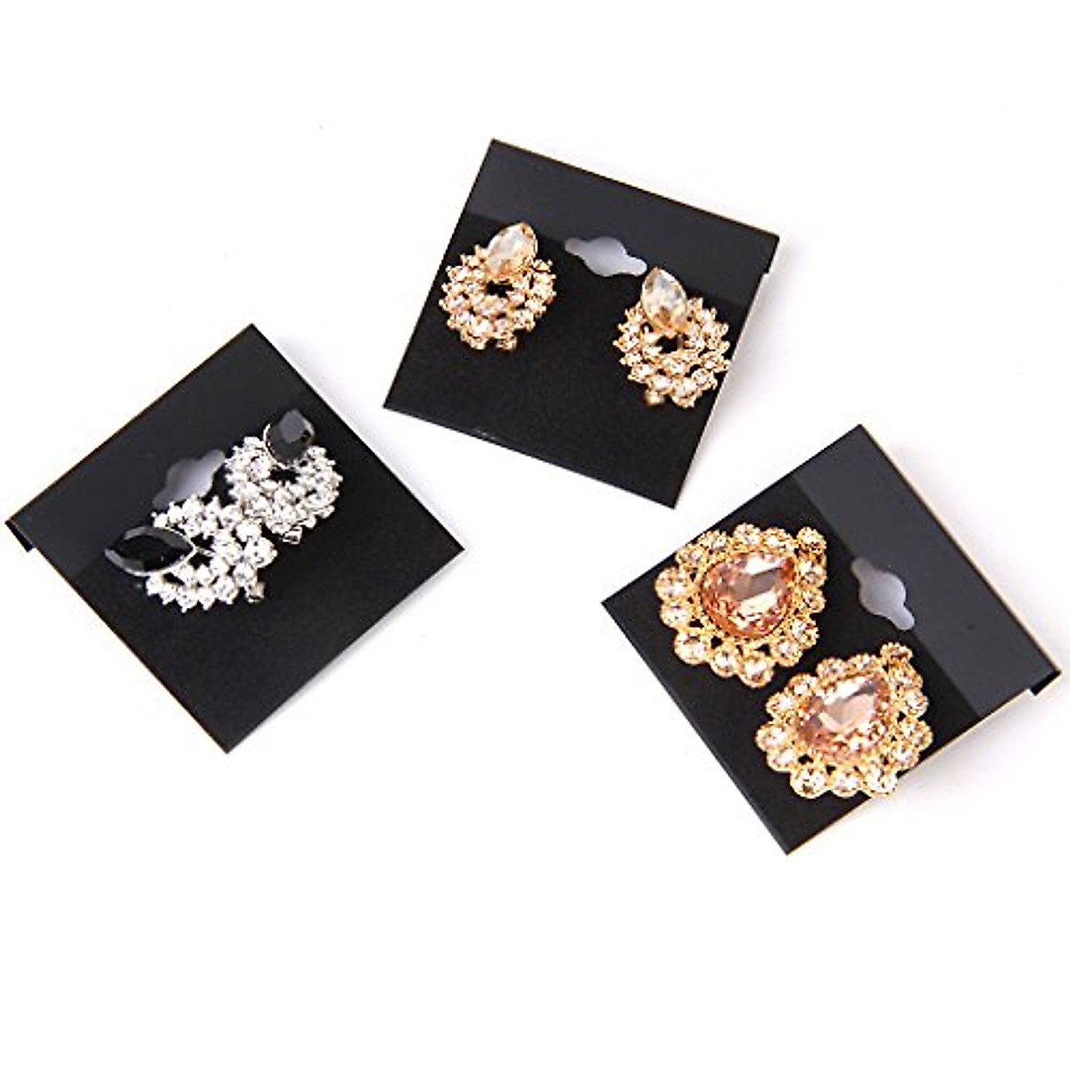 1 X Earring Display Hang Cards Black Flocked 2 X 2 Inch (100)