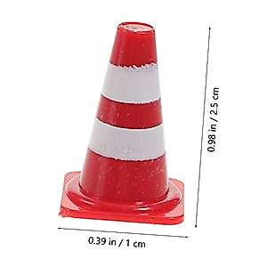 jojofuny 30pcs Traffic Teaching Simulation Football Learning Blocks Toys Landscape Cake Kids Tiny Small Children Street Ornaments Favors Engineering Table Diy Orange Exquisite Prop Sign