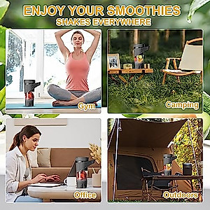 Portable Blender, Smoothie Blender, Blender Bottles For Shakes And Smoothies, Small Blender, Personal Blender for Smoothies, Portable Blender Cup, USB C Rechargeable, 16oz (Grey)