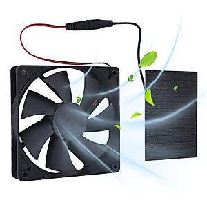 Yosoo 3W Portable Solar Fan, Ventilation Fan Kit with Solar Panel, Automatic Control Fan for Dog Chicken House Quietly Cools and Ventilates