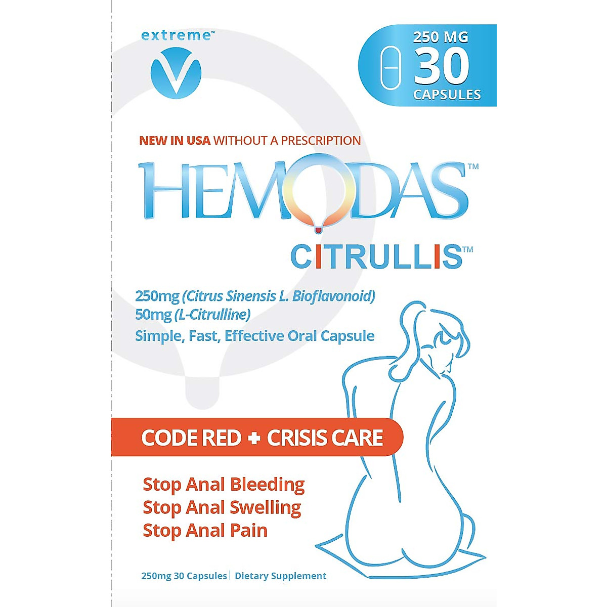 Hemodas - Code RED 5 Day Anal Support, 50 Capsules - European Crisis Solution for Anal Vein and Blood Vessel Support Crisis Care 5-Day