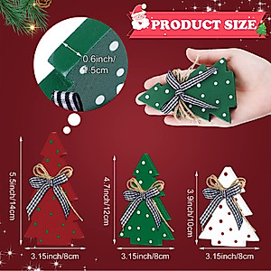 3 Pieces Rustic Wood Table Christmas Trees Centerpiece for Table - Polka Dot Farmhouse Decor