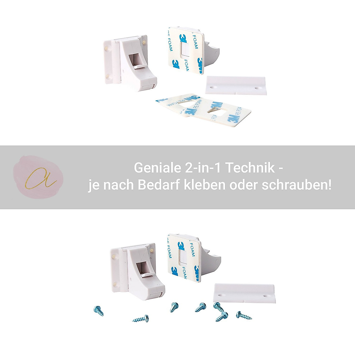 Avantina Cabinet Locks Child Safety I 4X Magnetic Cabinet Locks I Baby Proofing and Easy to Install I for Cabinets and Drawers