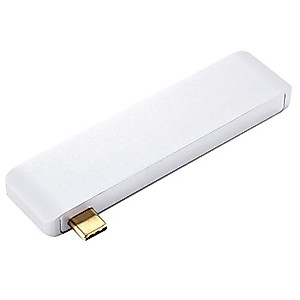 Leya-US Spare Part 5 in 1 Multi-Function Aluminium Alloy 5Gbps Transfer Rate USB-C/Type-C HUB Adapter with 3 USB 3.0 Ports & SD Card Slot & TF Card Slot Compatible for MacBook 2015/2016 / 2017(Gre