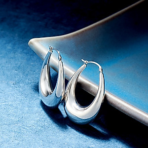 Ross-Simons Sterling Silver Graduated Hoop Earrings