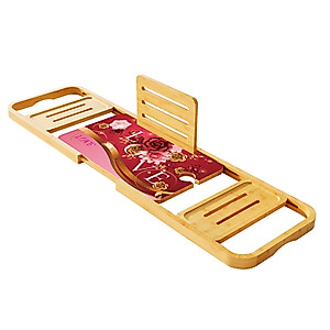 Premium Bathtub Tray Caddy - Expandable Bath Caddy Tray - Adjustable Bamboo Bath Caddy Tub Table - Unique House Warming Gifts New Home - Women Gifts Style