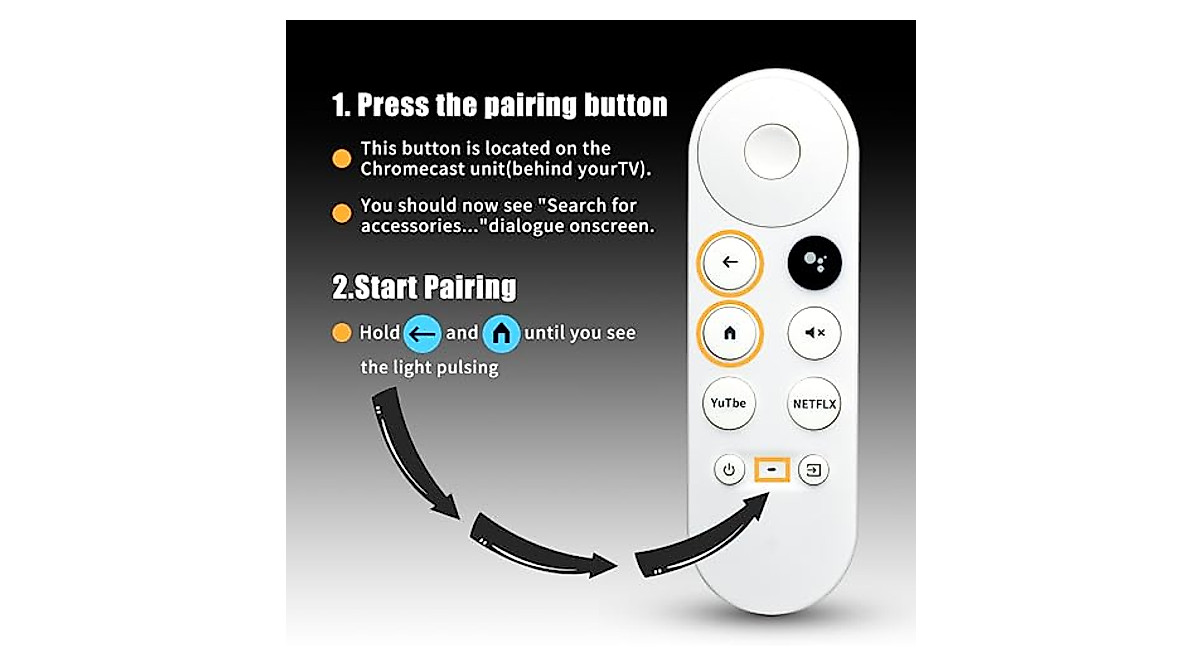 Replacement Voice Remote for Google Chromecast 4K Streaming Player