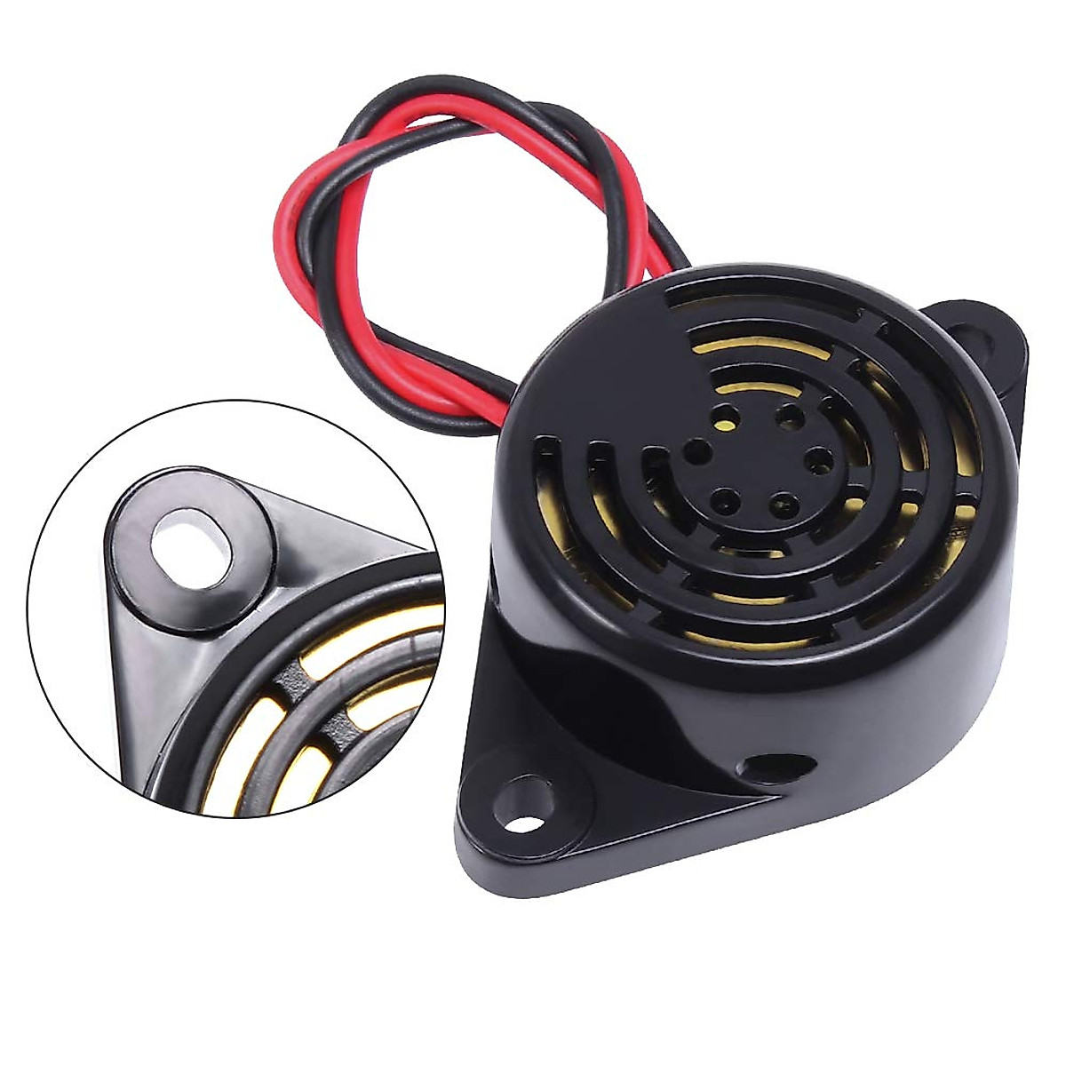 2 PCS Piezo Buzzer, Icstation Buzzer Alarm 12V Electronic Beep Buzzer 100dB Piezo Alarm Siren Continous Sound for Motorcycle Golf Cart Vehicles Car Alarm