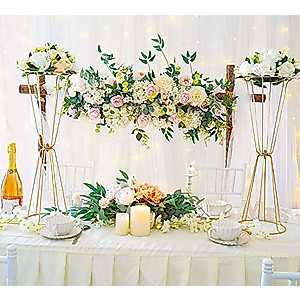 10 Pcs Tall Metal Trumpet Vase 23.6"/60cm Wedding Table Floral Center Decor Metal, Artificial Flower Display Stand for Wedding Christmas Carnival Party Dinner Event Hotel Home Decor Arrangement