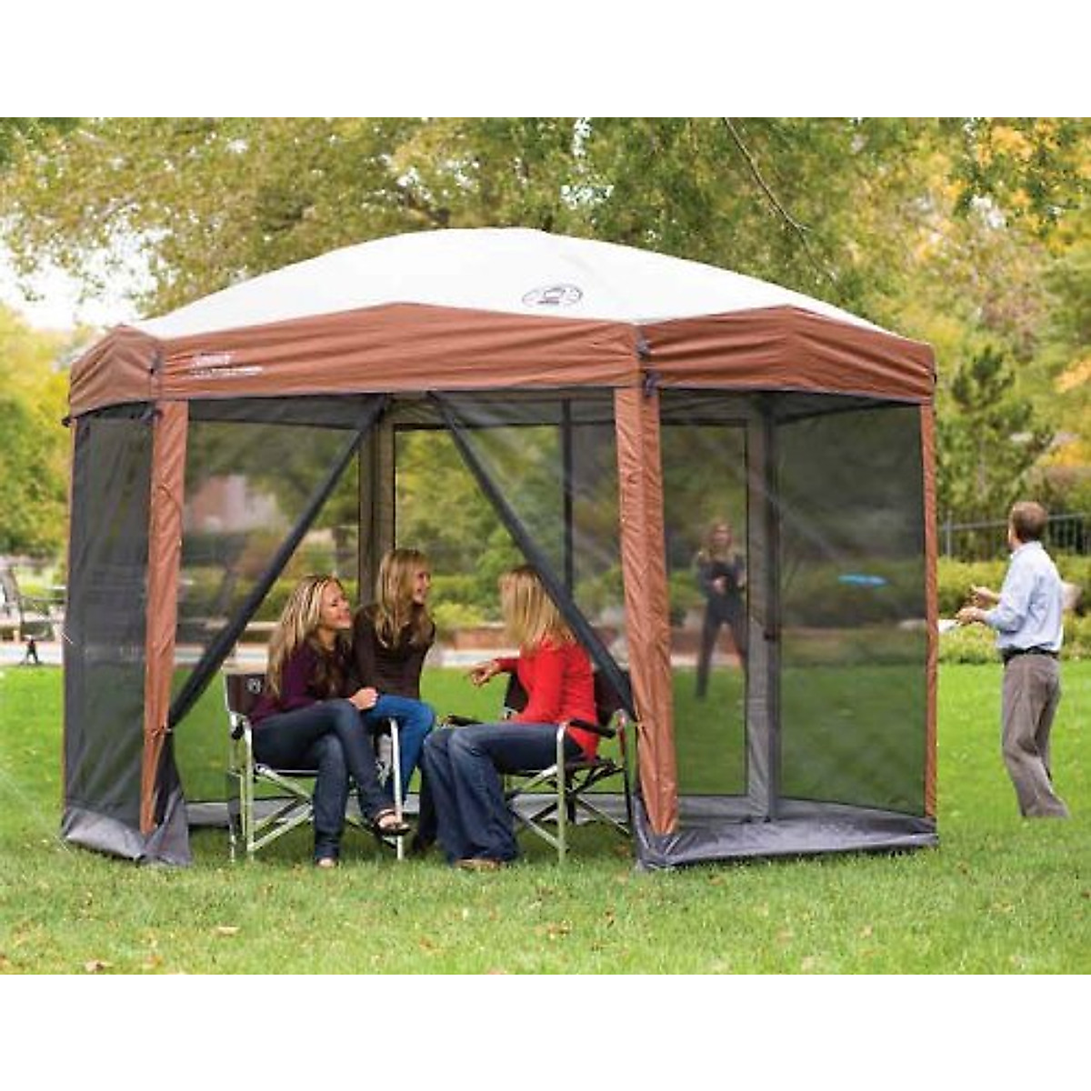 Coleman Back Home Screened Canopy Tent with Instant Setup, Screenhouse Outdoor Canopy and Sun Shade with 1 Minute Set Up