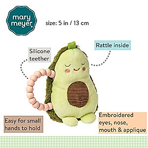 Mary Meyer Teether Baby Rattle, 6-Inches, Yummy Avocado