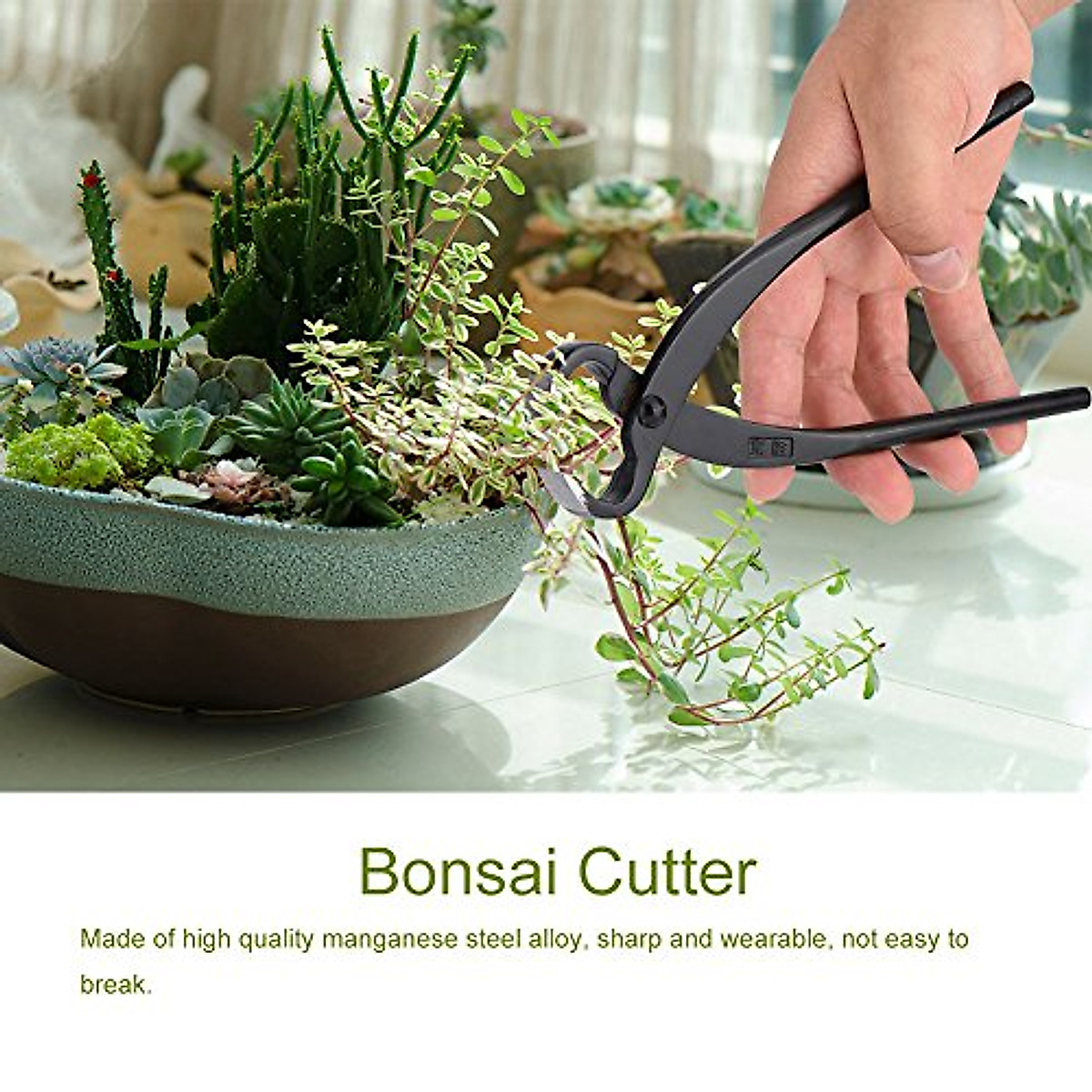 GLOGLOW Branch Cutter Professional Bonsai Tools, Manganese Steel Alloy 205mm Concave Cutter Gardening Plants Pruner Wire Cable Pruner