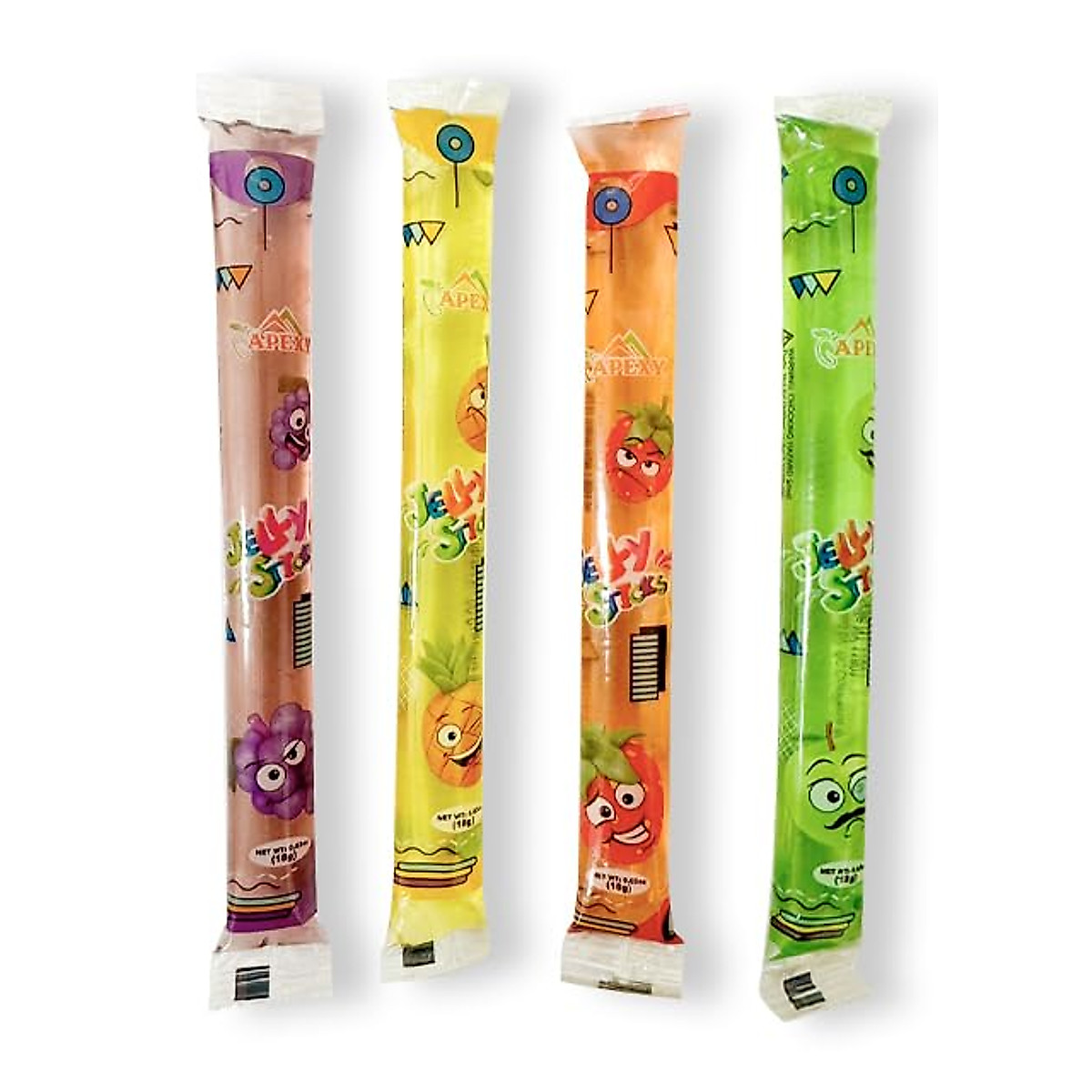 Apexy Jelly Straws, Fruit Jelly Filled Strips, Tiktok Candy Trend Items, Assorted Fruit Jelly Sticks, 15.23oz (432g)
