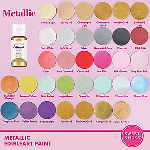 SWEET STICKS Edible Art Decorative Cake Paint 0.5 Ounce (15 Milliliters), Metallic Antique Gold