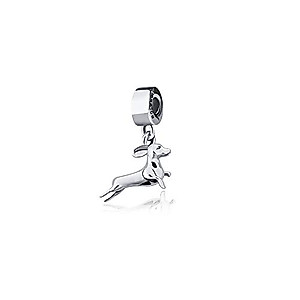 BOLENVI Dachshund Wiener Hound Dog 925 Sterling Silver Dangle Pendant X Charm Bead For Pandora & Similar Charm Bracelets or Necklaces