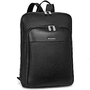 BOSTANTEN Leather Laptop Backpack for Women 15.6 inch Computer Bag Travel Work Daypack Large Size Bag