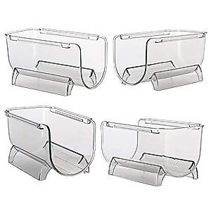 2 Pack Plastic Stackable Water Bottle and Wine Rack Storage Organizer for Kitchen Countertops, Pantry, Fridge, Clear