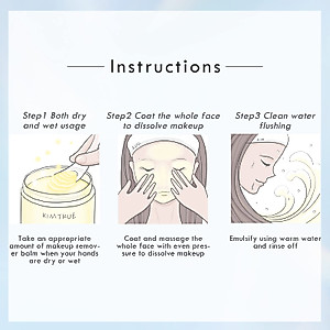 Kimtrue Meltaway Cleansing Balm: 2-in-1 Instant Makeup Remover & Skin Enhancer | Rich in Bilberry & Moringa | Eco-Friendly, for All Skin Types | 100g/3.53 Oz