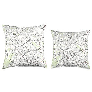 Football City USA South Carolina Rock Hill SC Map (2017) Throw Pillow, 16x16, Multicolor