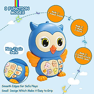 XINQEOW Baby Piano Toy, Infant Toys 6-12 Months, 3 Play Modes Owl Baby Light Up Toys, Lovely Baby Learning Toys 6 to 12 Months, Baby Einstein Piano Toys for Birthday Gifts
