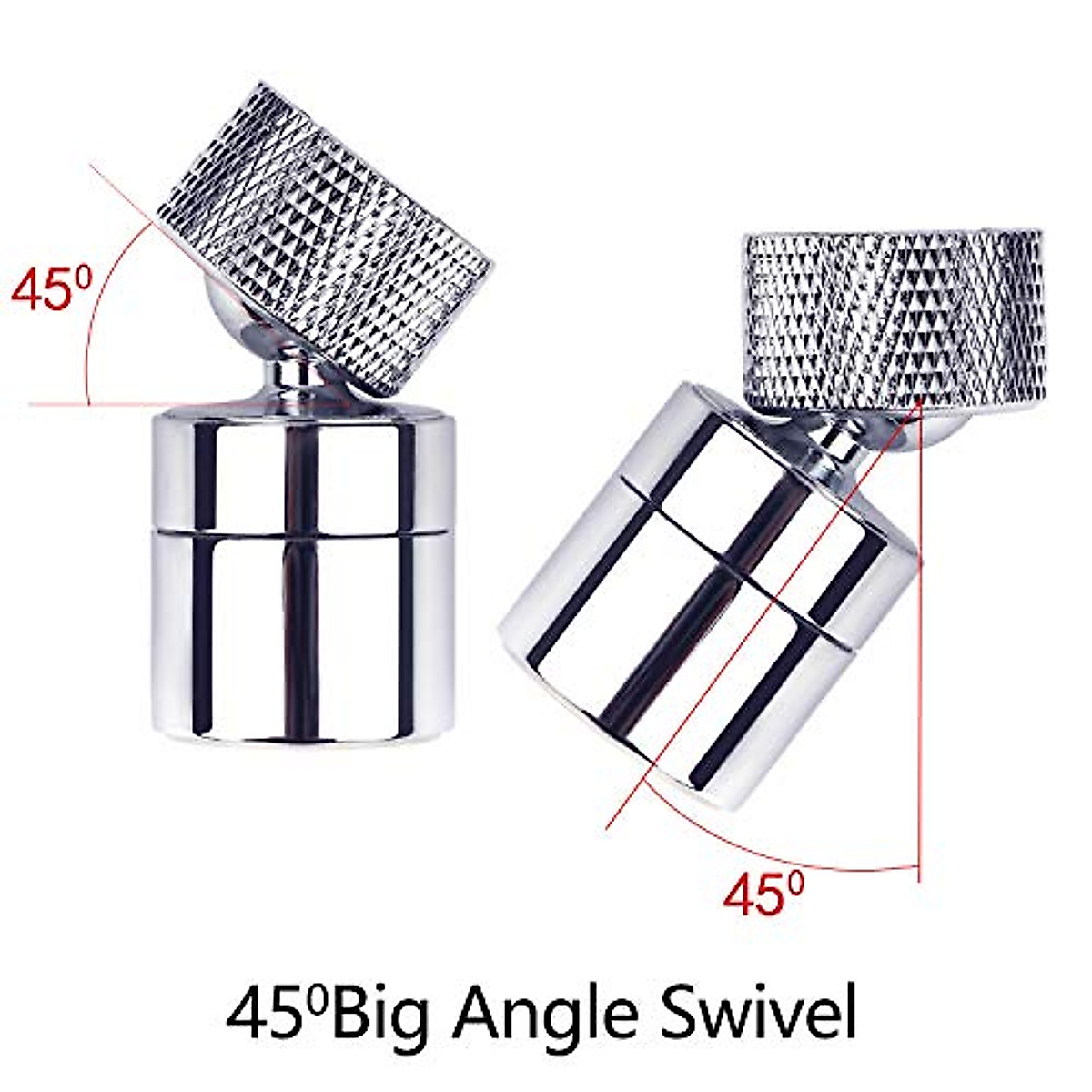 KWODE Faucet Aerator Sprayer Kitchen Sink 360-Degree Swivel Dual-Modes Faucet Head Attachment Female Thread with Male Thread Adapter