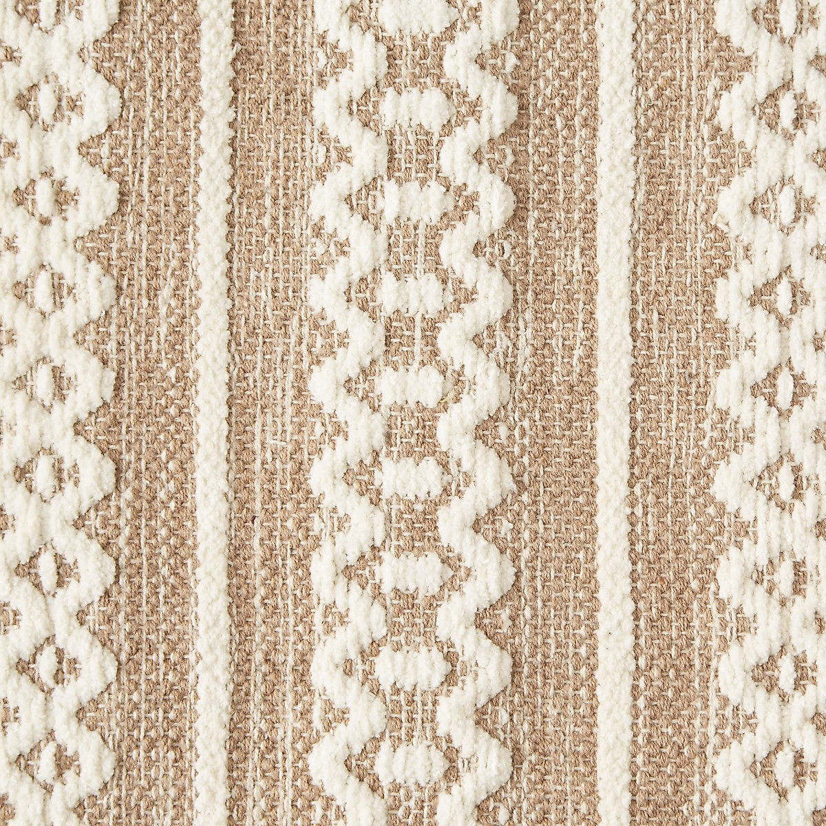 DII Textured Woven Rug Collection Hand-Loomed Shag Printed, 2x3 Ft, Chenille Stripe Stone