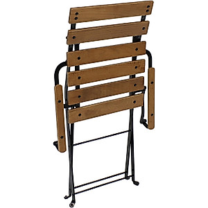 Sunnydaze European Chestnut Folding Dining Armchair - for Indoor or Outdoor Use - Commercial Grade - Set of 4 - Brown