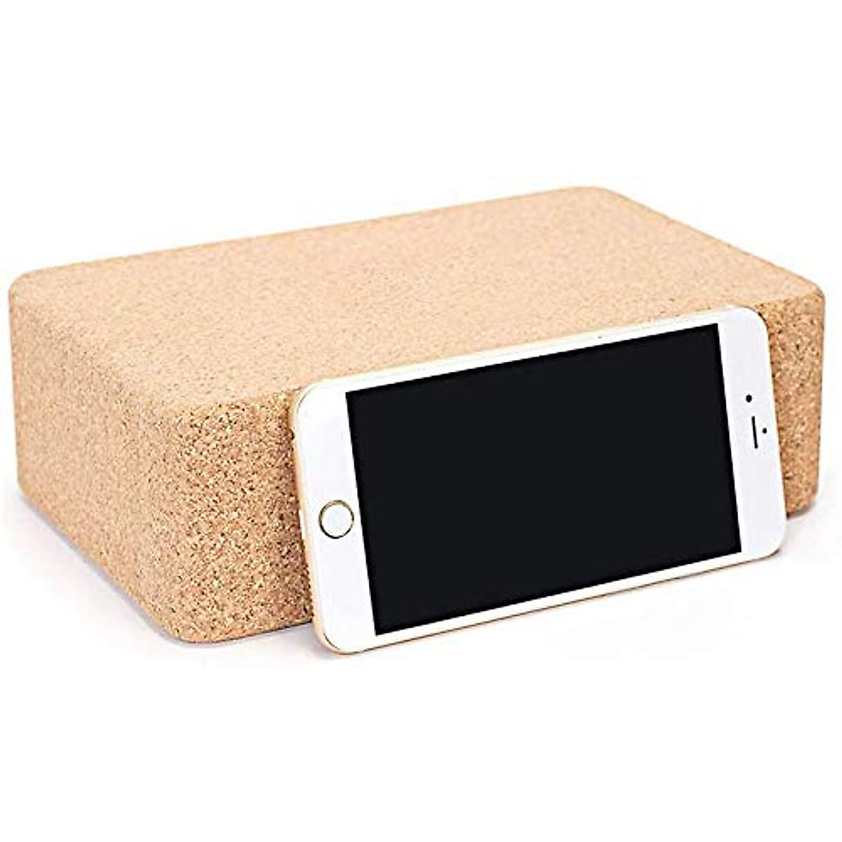 Cork Yoga Blocks, 2 Pack, with 1 Black Yoga Strap, 9”x6”x3”, High Density Solid Natural Cork Yoga Brick with Comfortable Edge to Improve Balance, Strength and Flexibility