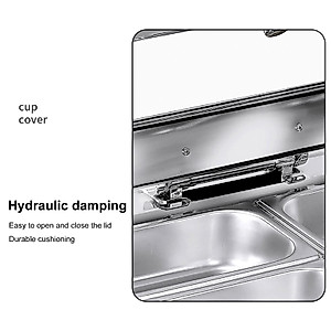 9l Food Warmer for Party Buffet, Electric Chafing Dish with Temperature Control, Stainless Steel Dish for Parties, Buffet Equipment for Restaurant(Size:1/2)
